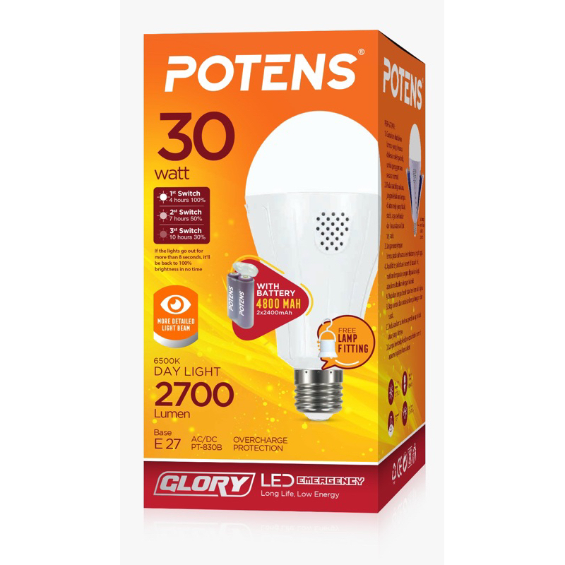 Jual POTENS Lampu LED Emergency 30w / Magic Lamp 20W / 30w BERGARANSI ...