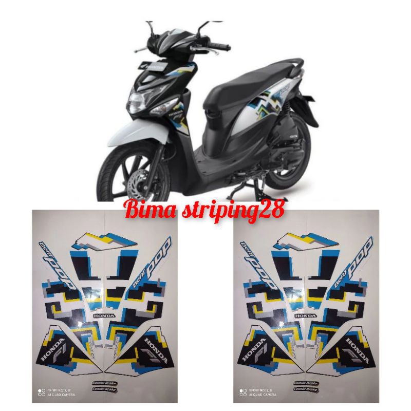 Jual Stiker striping list body full set motor honda beat pop 2016 ...