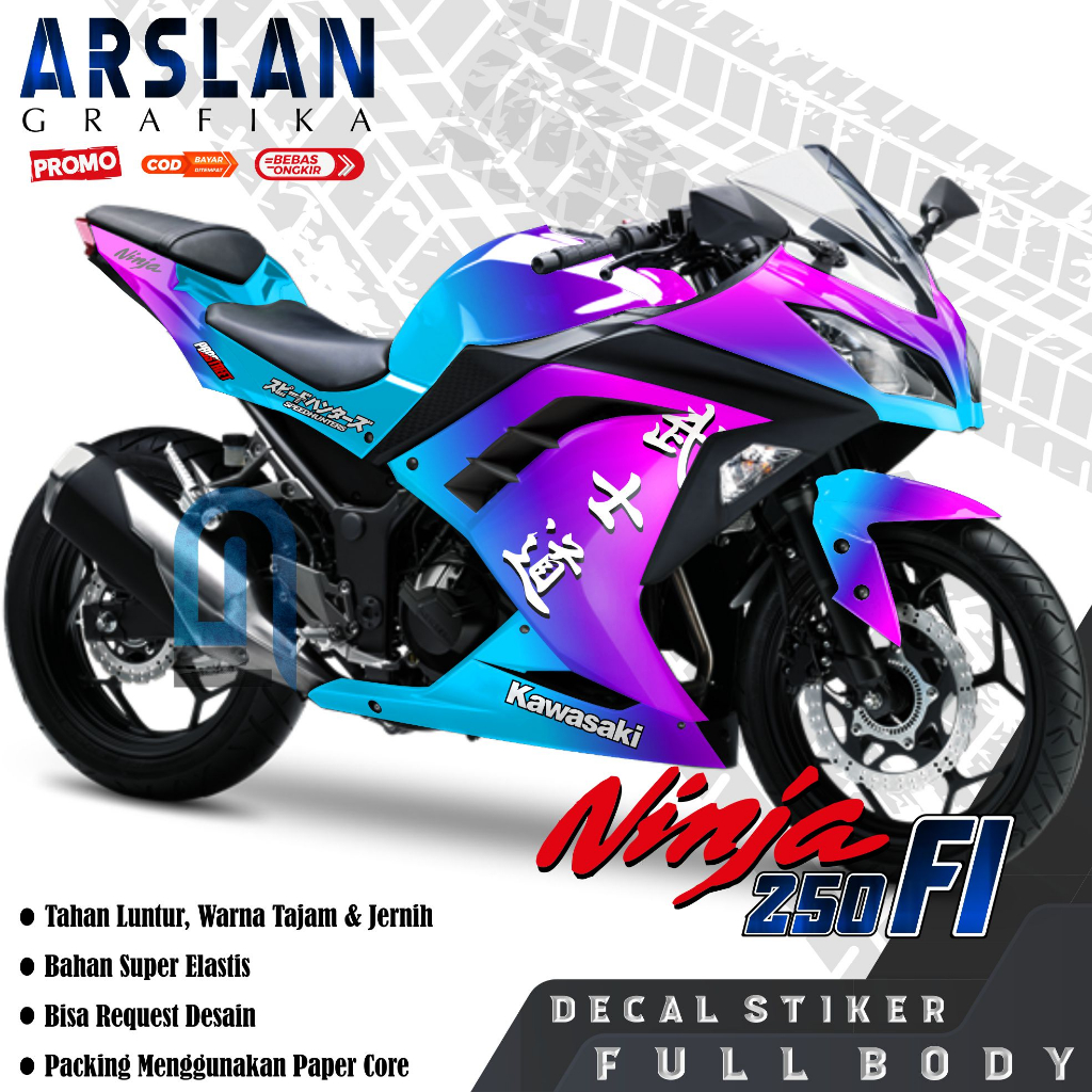 Jual TAHAN PUDAR Decal Ninja 250 FI Full Body Stiker Ninja 250 FI Full ...