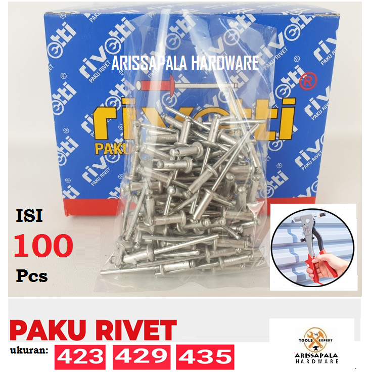 Jual Paku Rivet isi 100 Pcs Paku Ripet Paku Keling Blind Rivet 3.2mm x ...