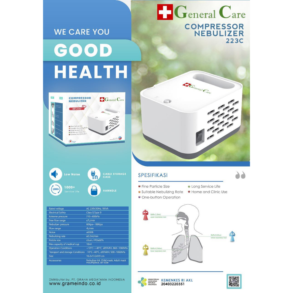 Jual GENERAL CARE COMPRESSOR NEBULIZER NB223C | Shopee Indonesia