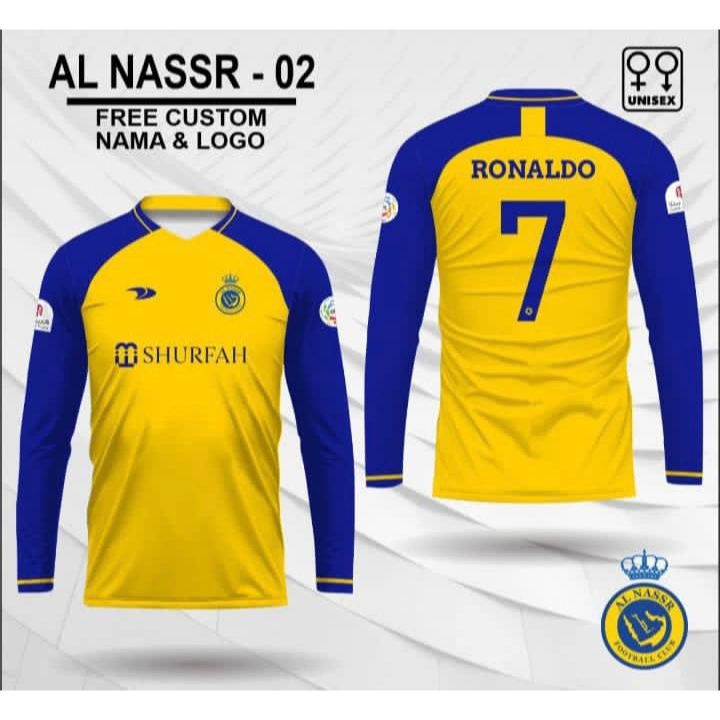 Jual Jersey Baju Ronaldo Al Nassr Kaos Jersey Al Nassr Lengan Panjang