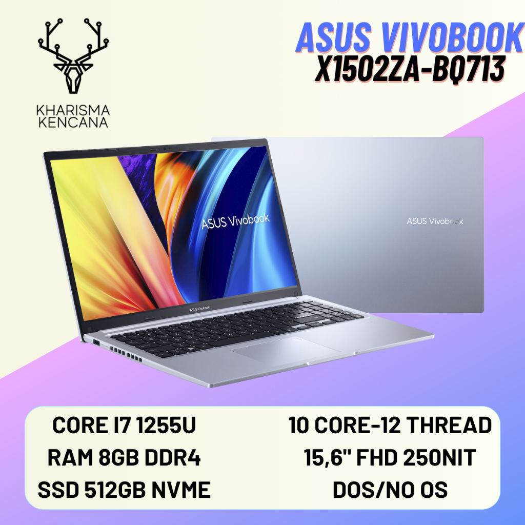 Jual ASUS VIVOBOOK 15 X1502ZA BQ713 Intel Ci7 1255U 8GB 512GB 15,6 FHD DOS | Shopee Indonesia