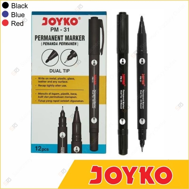 Jual Joyko Spidol Permanent Marker Dual Tip Spidol Pulpen | Shopee ...