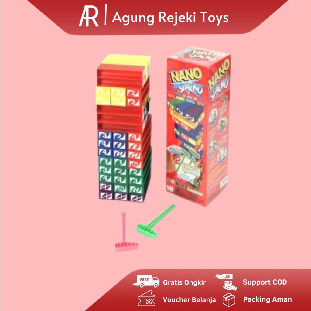 Jual Mainan Anak Tower Stacko Plus Palu / Mainan Keluarga / Mainan ...