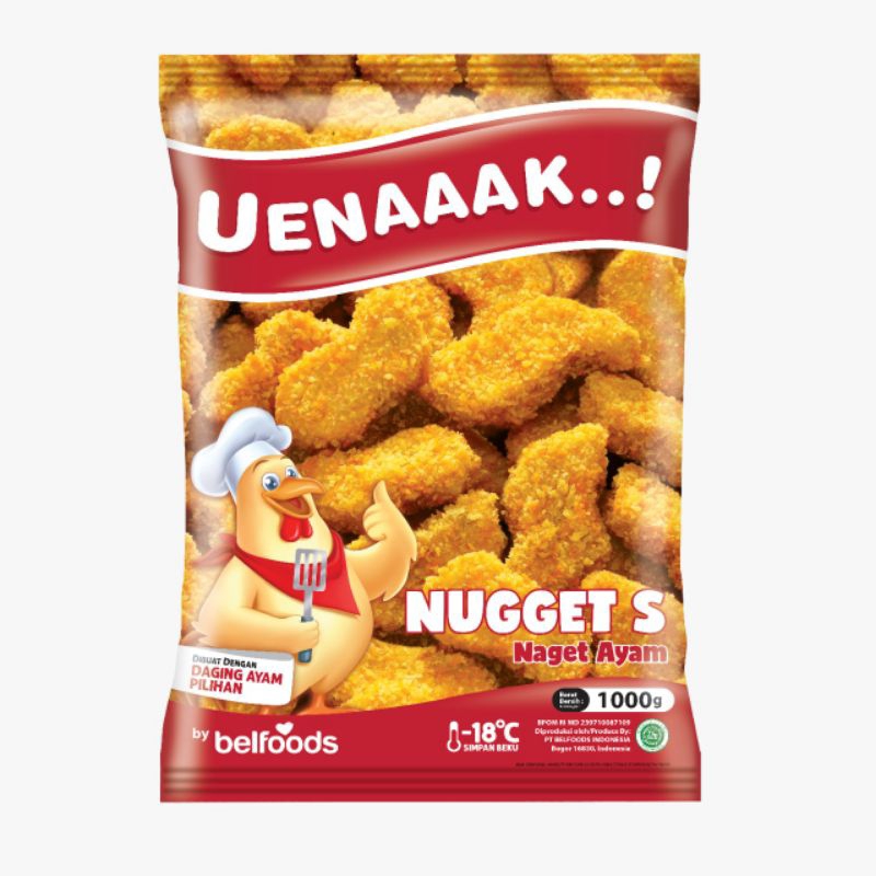 Jual Naget /nuget Ayam uenak belfoods ( frozen food) 1000gr 500gr 250gr ...