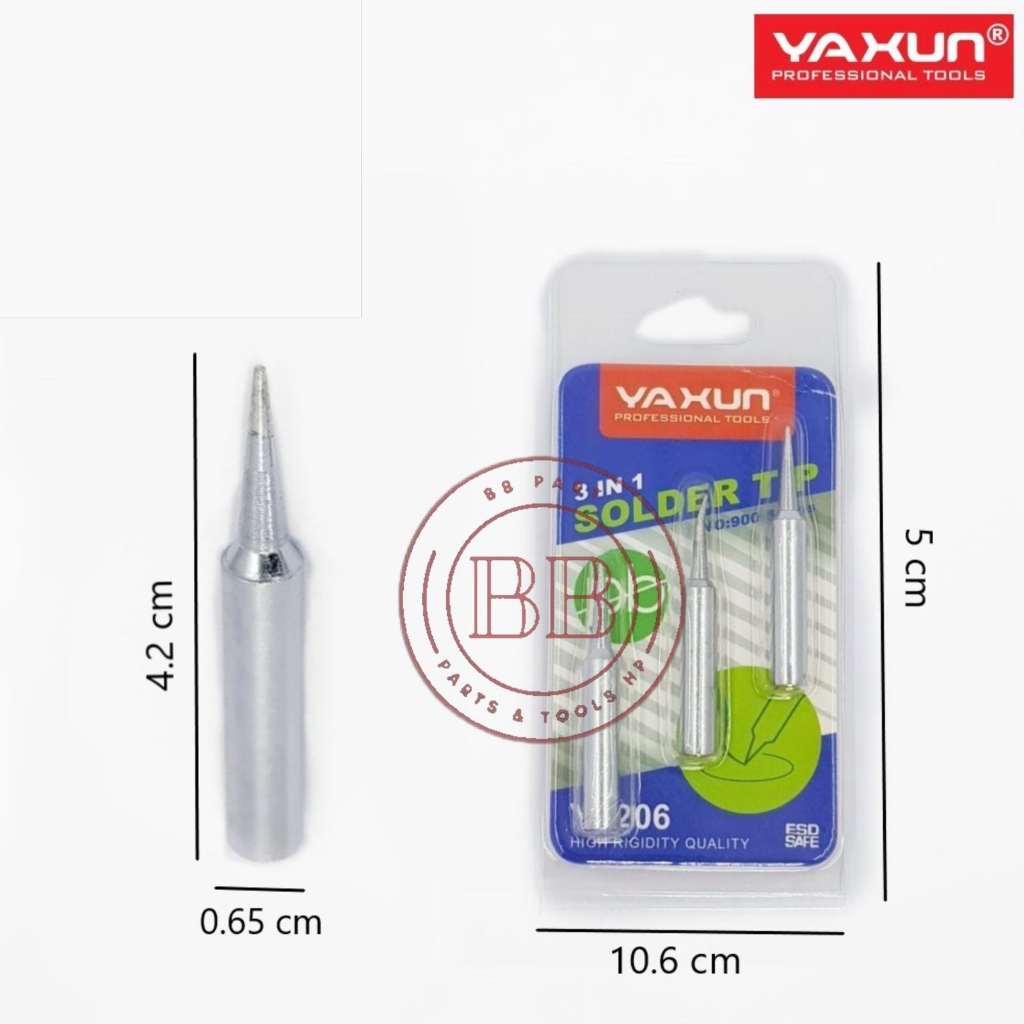 Jual Mata Solder Original Yaxun 3 in 1 900M T-i YX206 - Bentuk Lurus Lancip Bengkok Lancip ...