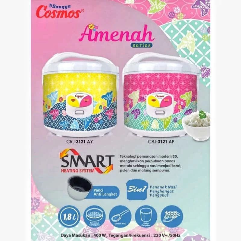 Jual Rice Cooker 1.8 Liter Cosmos CRJ 3121 AY / AF Magic Com Cosmos CRJ ...