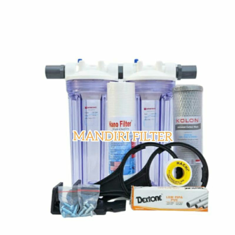 Jual Paket Filter Air 2 Tahap Untuk Air PAM Siap Pakai (Clear 10" Drat ...