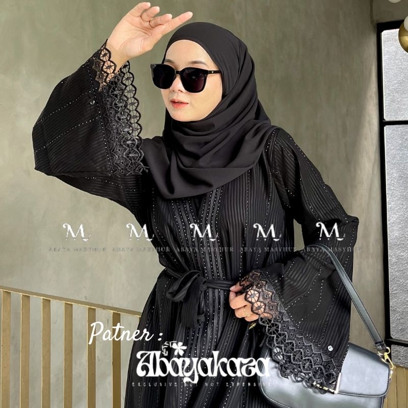 Jual Abaya Hitam Turkey Gamis Syari Muslimah Bahan Jetblack Hitam Kombinasi Renda Abaya Zara ...