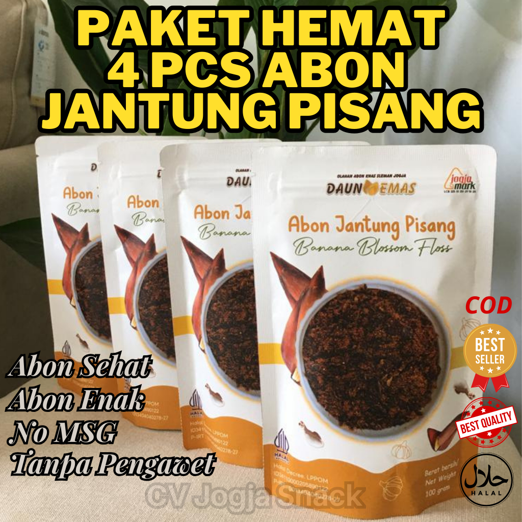 Jual Paket Hemat 4 PCS Abon Jantung Pisang 400 Grm NON MSG Tanpa Pengawet Halal MPASI | Shopee ...
