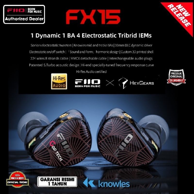 Jual FiiO FX15 / FX 15 4 Electrostatic + 1DD + 1BA Hybrid In-Ear Monitors / iem Original ...