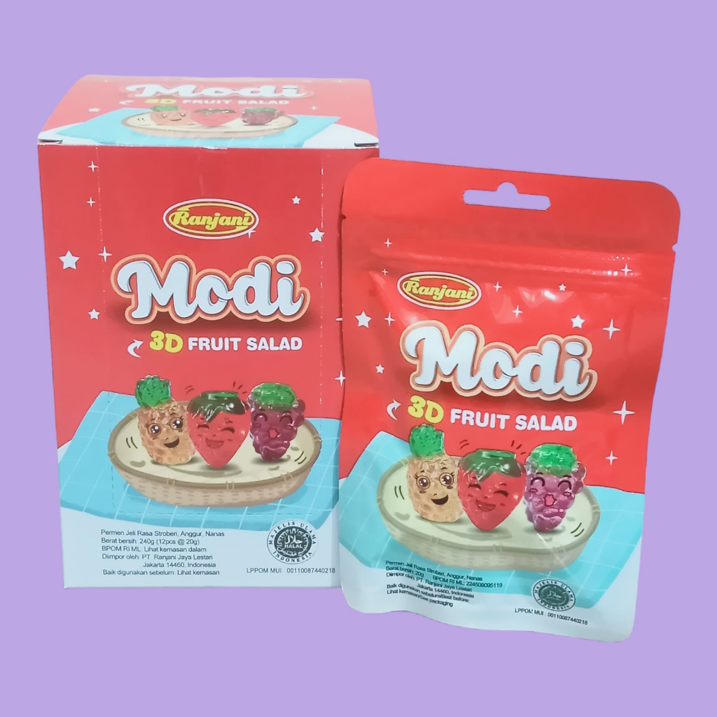 Jual Ranjani Modi 3D Fruit Salad Permen Jelly 240 gr [12 sachet/box ...