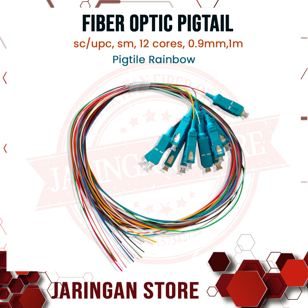 Jual Fiber Optic Pigtail 12 Core SC /UPC 0.9mm Single Mode| PIGTILE ...