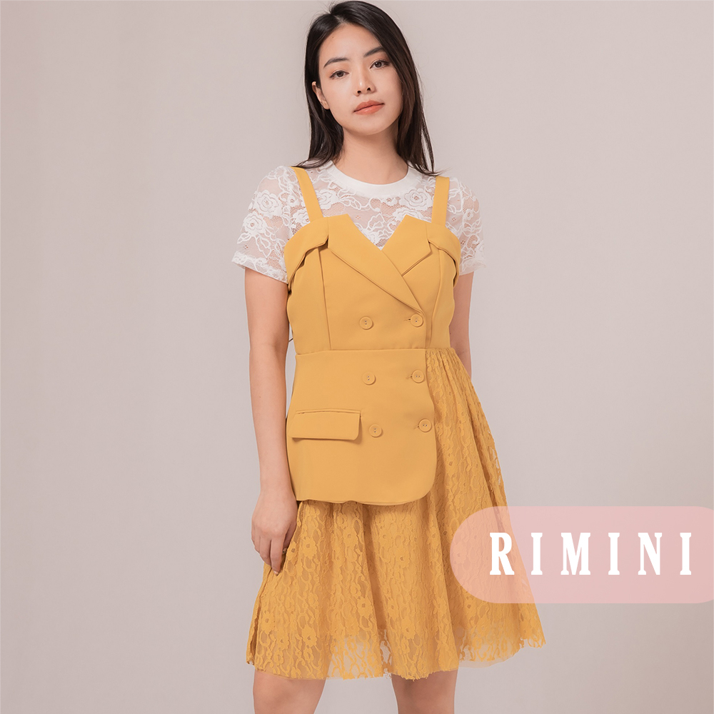 Jual RIMINI - Dress Pesta Korea Berlengan Broklat S-L Reatha Overall Lace 591336 | Shopee Indonesia