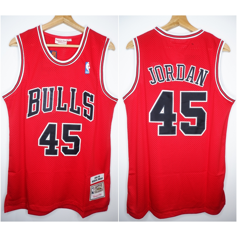 Jual JERSEY BASKET NBA CLASSIC HWC BULLS #45 MICHAEL JORDAN MERAH ...