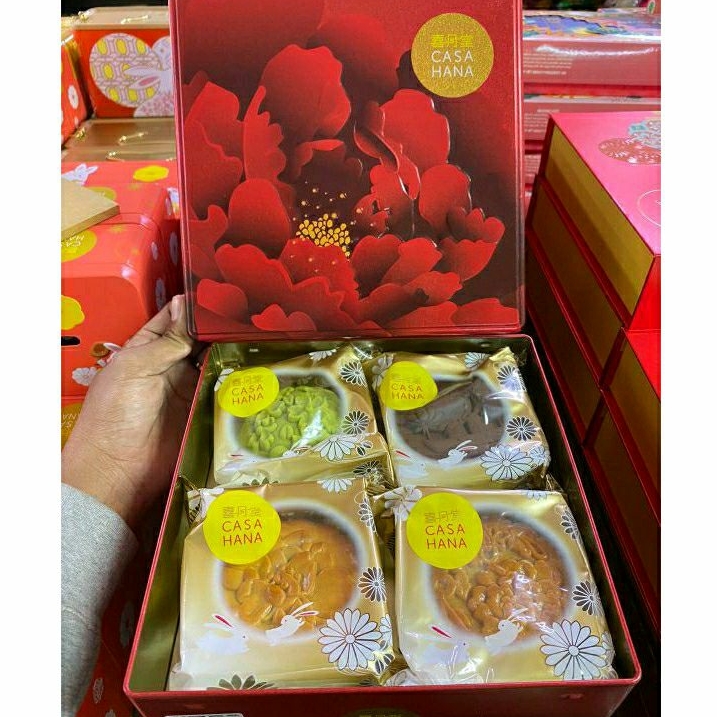 Jual Kue Bulan Casa Hana Hyt Blossom Moon Red | Mooncake 4 rasa | Box ...