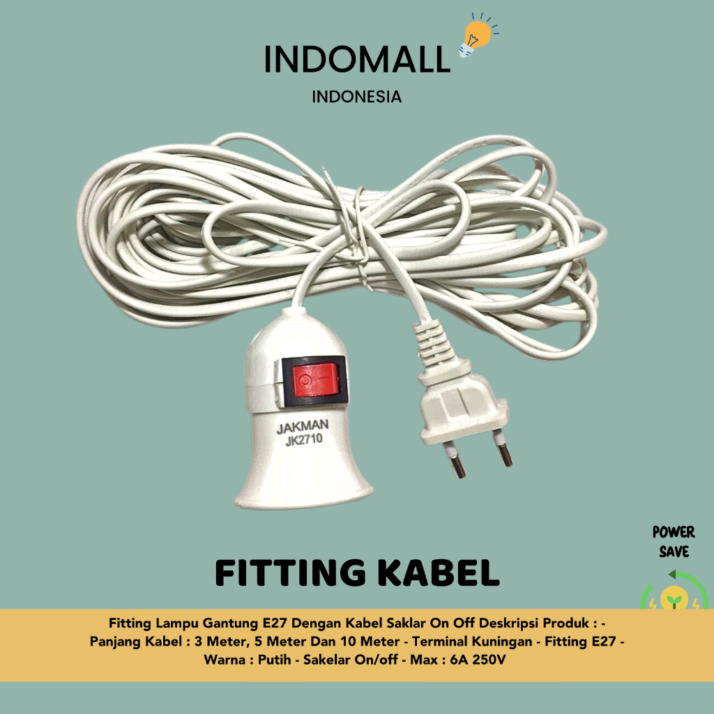 Jual FITTING KABEL GANTUNG 3M 5M 10M/FITTING LAMPU/FITTING GANTUNG ...