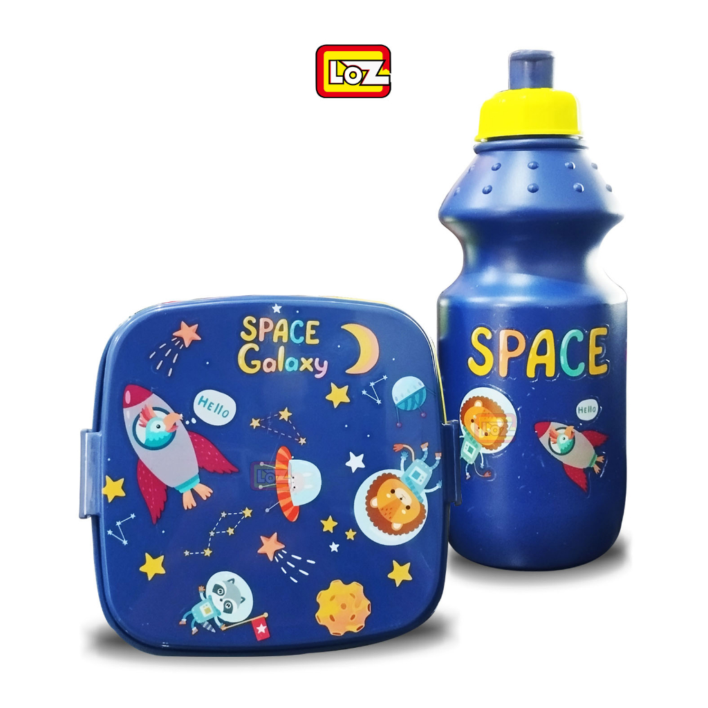 Jual KOTAK BEKAL ANAK SET PERSEGI / LUNCH BOX ANAK SET + BOTOL MINUM ...