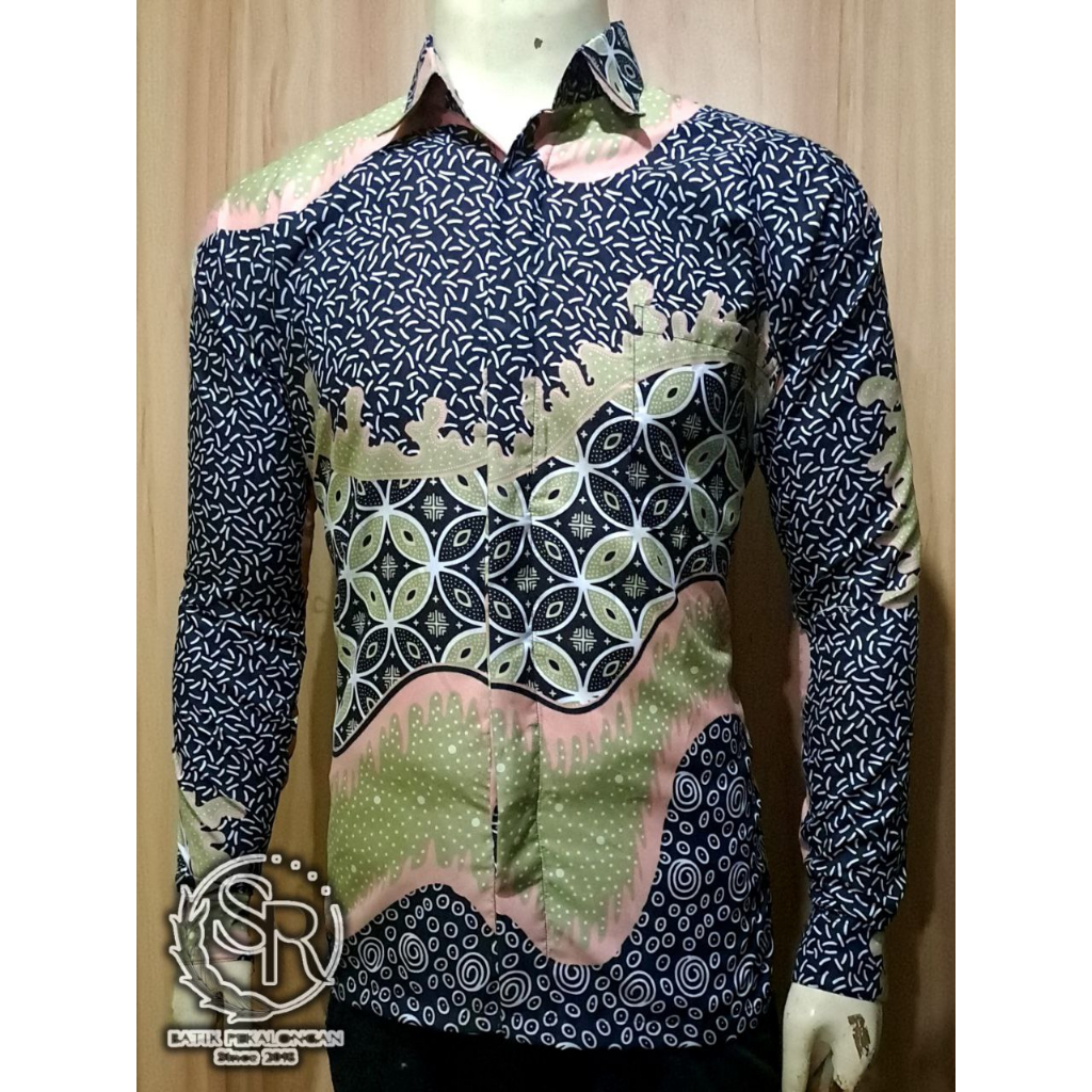 Jual Size M L XL XXL BSWART Batik HRB026 Kenongo Hem Batik Kate Ijo ...