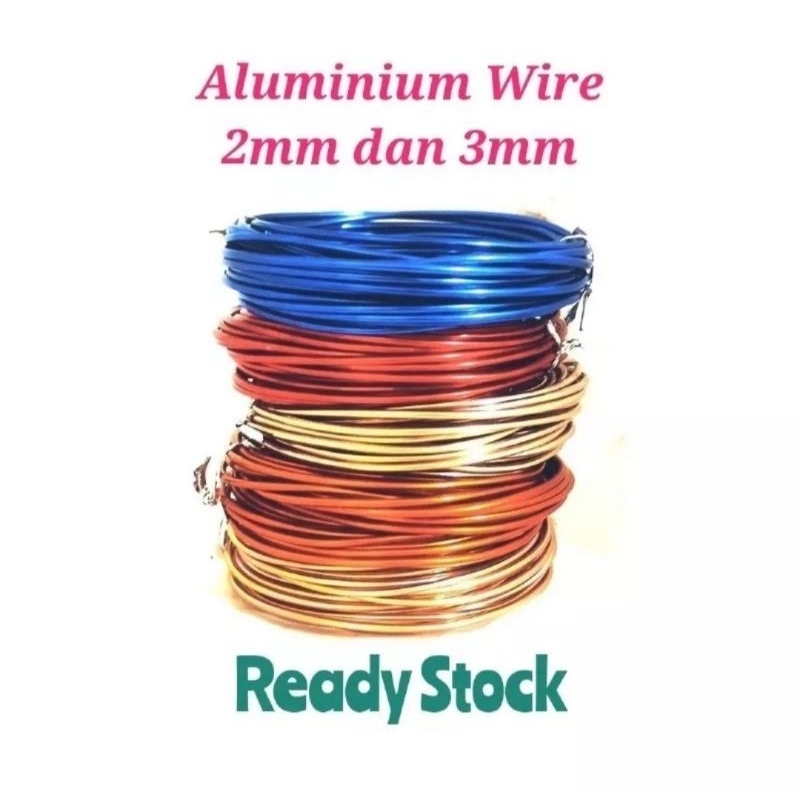Jual Aluminium Wire 3mm 2mm - Kawat Aluminium 3 mm 2mm - Kawat Warna | Shopee Indonesia