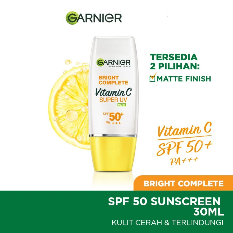 Jual Garnier Super UV Sunscreen SPF 50 30 ml Matte Finish Bright ...