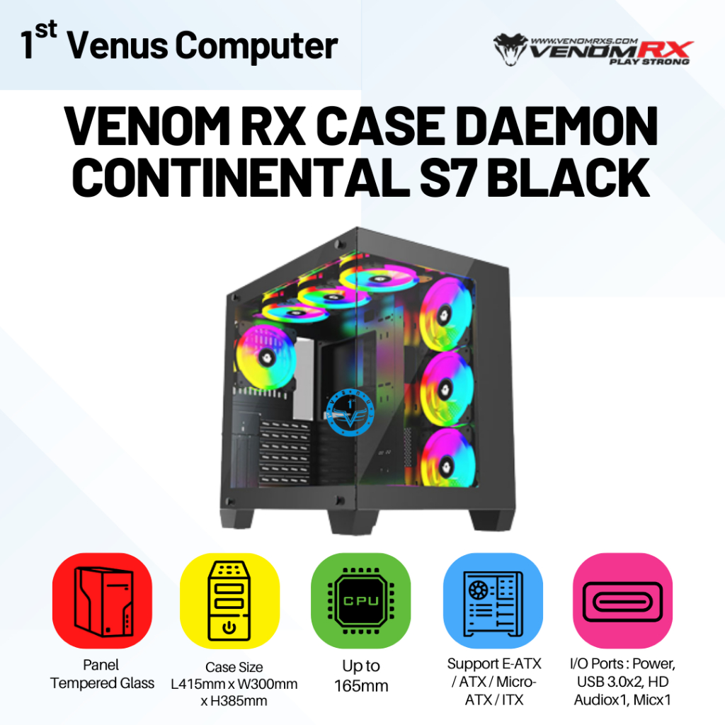 Jual CASING VENOMRX DAEMON CONTINENTAL S7 BLACK / VENOM RX CASE DAEMON ...