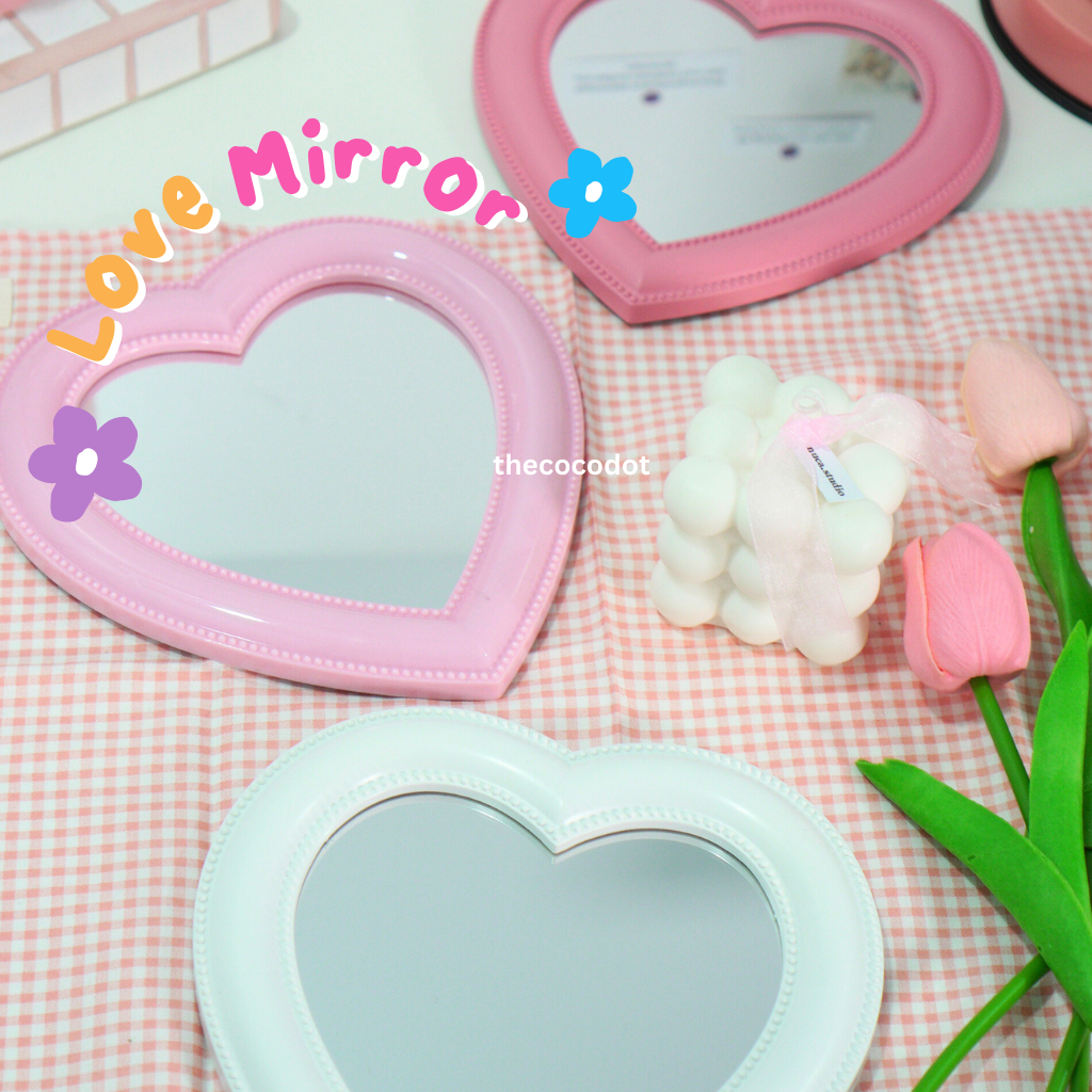 Jual Love Mirror Cermin Hati Estetik thecocodot | Shopee Indonesia