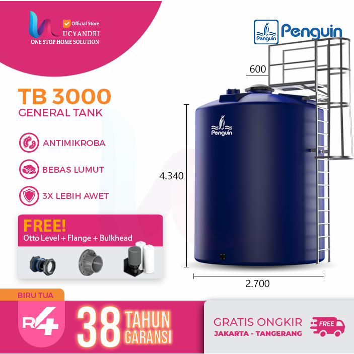Jual Tangki Air Penguin TB 3000 | Toren Air Penguin 30000 Liter ...