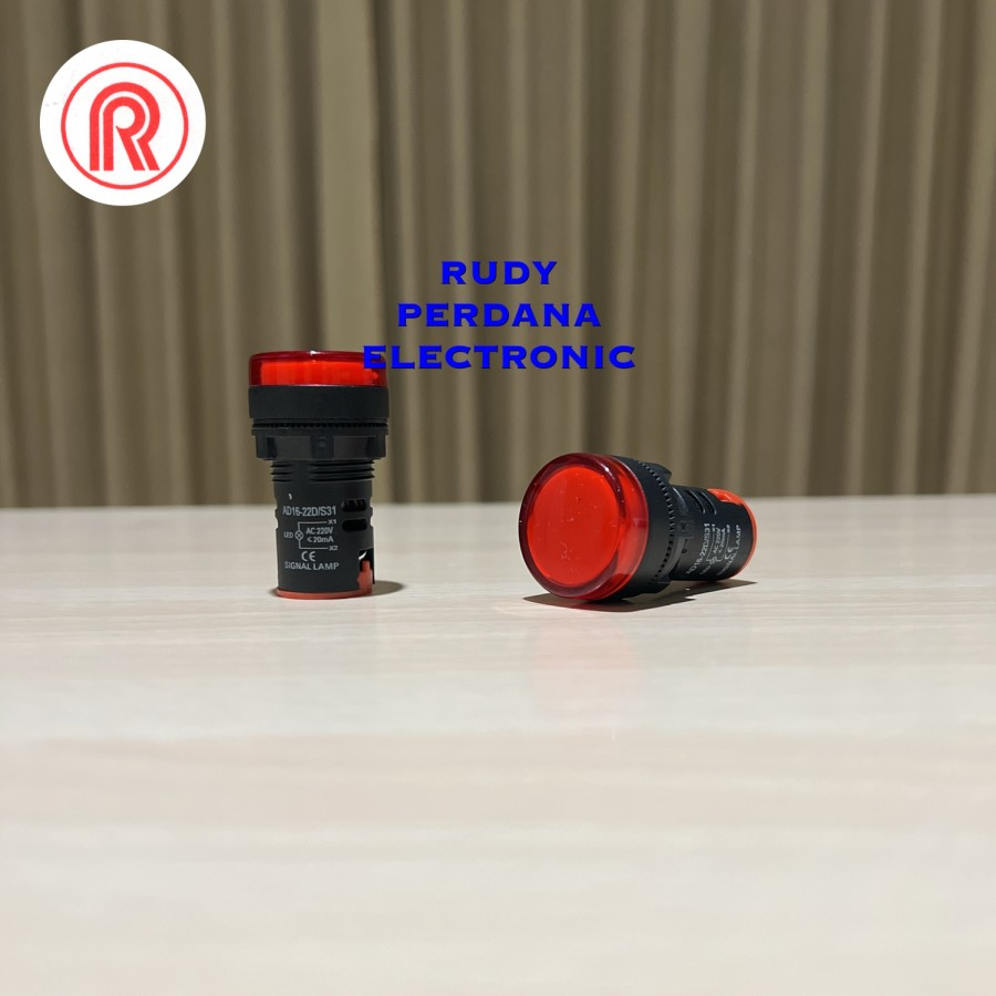Jual PILOT LAMP LAMPU PILOT PANEL INDIKATOR 22MM 220V AC AD16-22DS ...