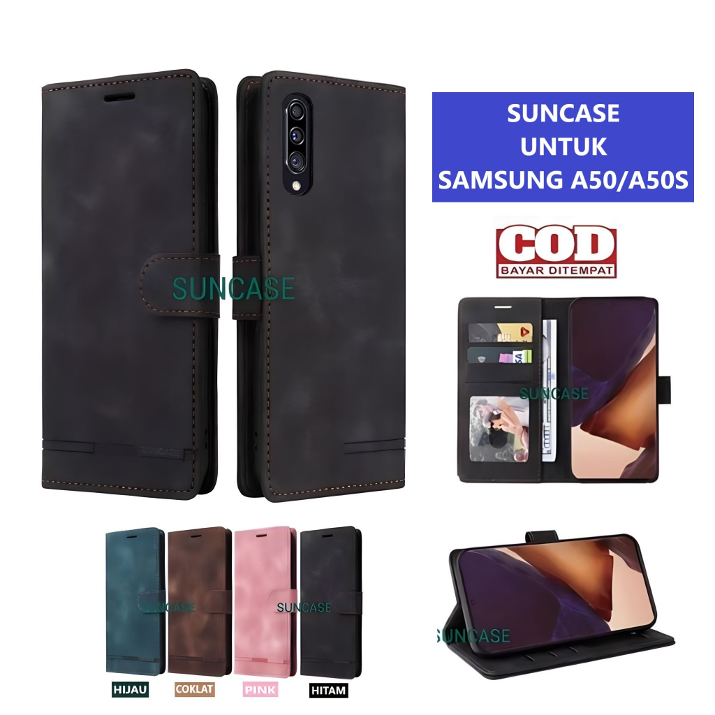 Jual Casing SAMSUNG A50/A50S model flip buka tutup case kulit ada ...