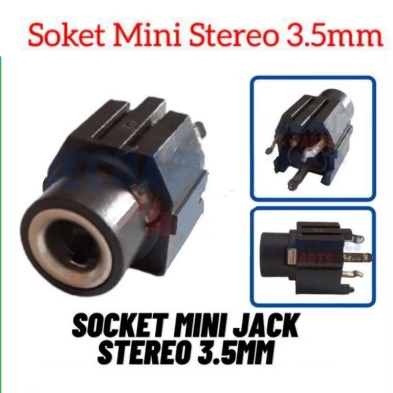 Jual Socket Jack Mini Stereo 3.5mm 3 Pin Female Jack Aux | Shopee Indonesia