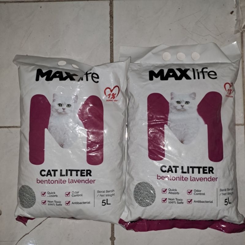 Jual Max Life Pasir 5 liter | Pasir Kucing Gumpal Wangi Max Life 5 ...