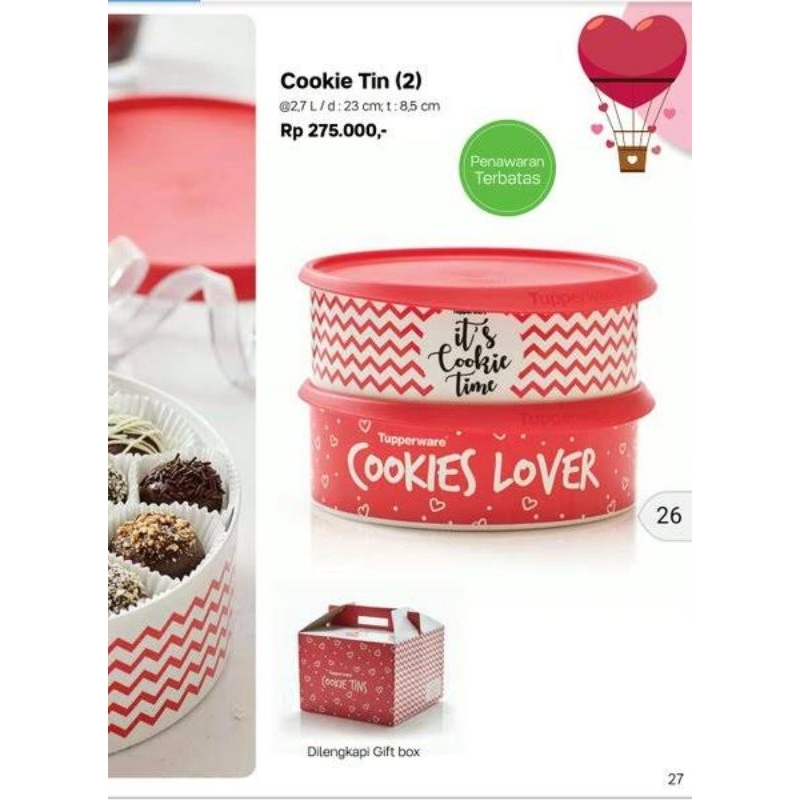 Jual Tupperware cookie tin,Tempat kue tupperware 1 pcs | Shopee Indonesia