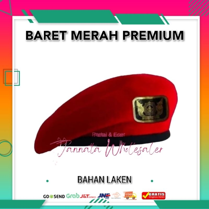 Jual Baret Merah Laken | Baret Kopasus Baret Pemuda Pancasila | Baret ...