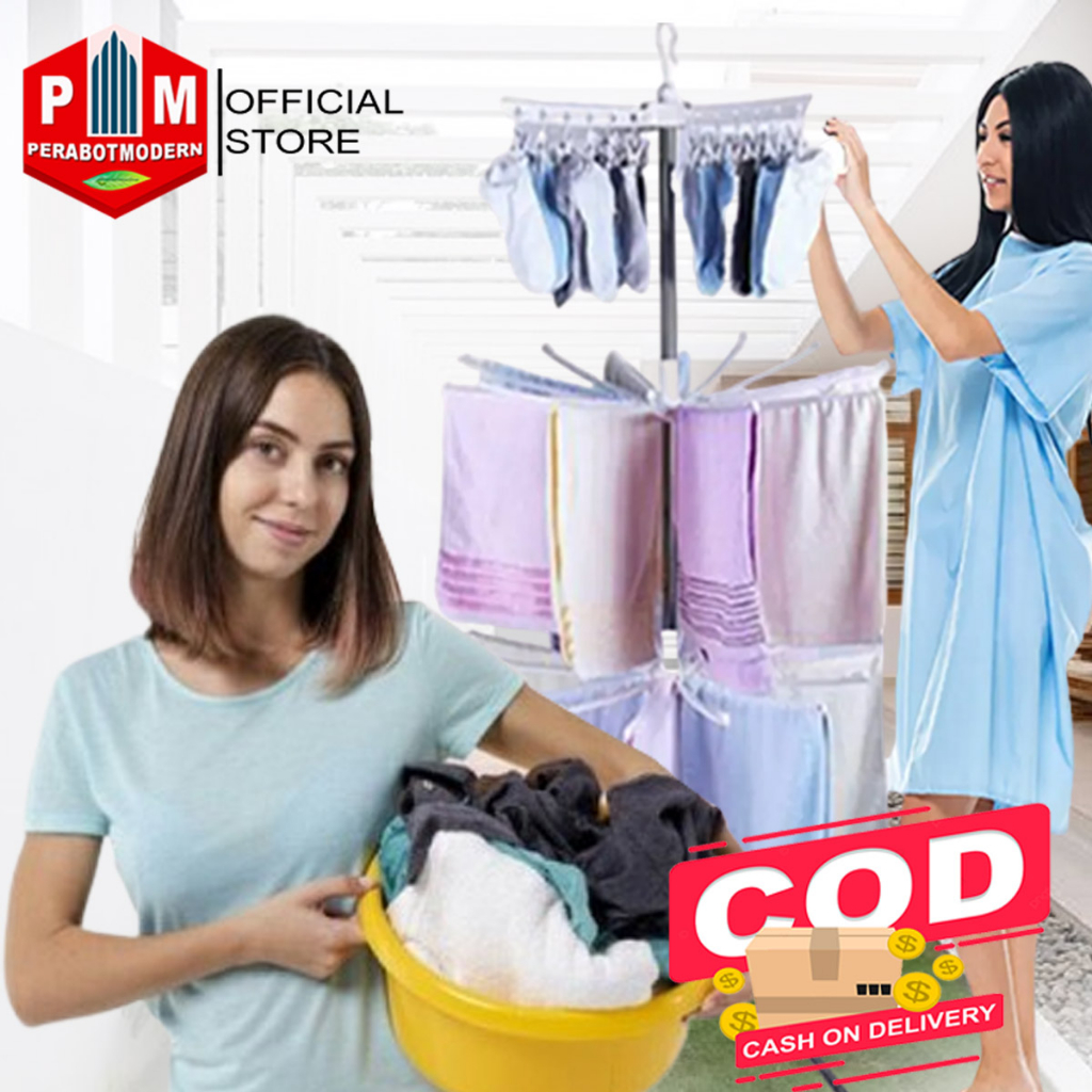 Jual Jemuran Menara Jumbo Foldable Clothes Drying Airer Rak jemuran ...