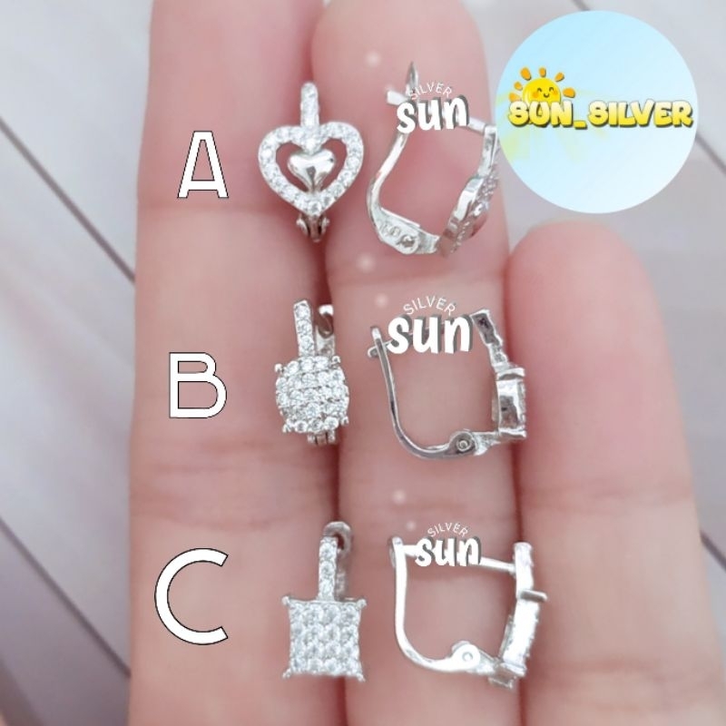 Jual Anting perak silver 925 asli jepit wanita lapis mas putih jepit love JS 4 , JS 6 JPT8 ...