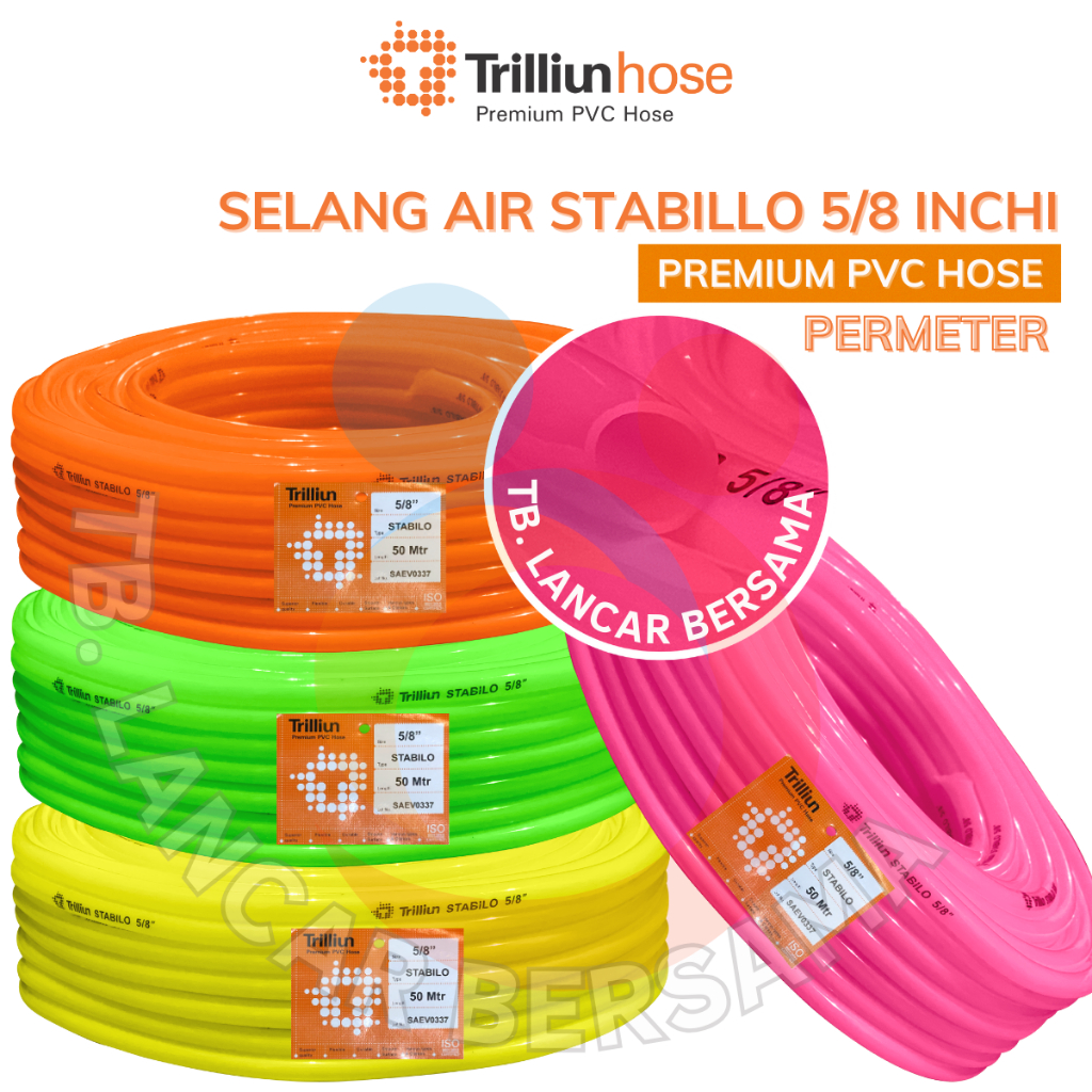 Jual SELANG AIR STABILLO TRILLIUN UK 5/8 INCH LENTUR & ELASTIS ( HARGA PERMETER ) | Shopee Indonesia