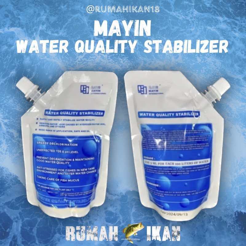 Jual Mayin Water Stabilizer anti stress aquarium kolam ikan arwana pari koi koki discus dll ...