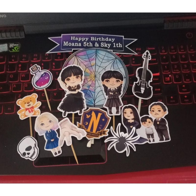 Jual cake topper hiasan kue Wednesday Addams cute cartoon 260823wda ...