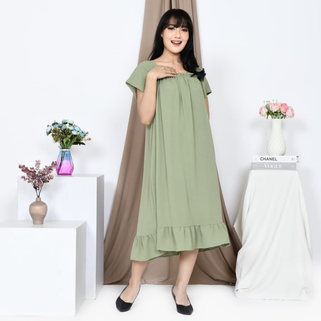 Jual HOMEDRESS DASTER FUJI CRINGKLE AIRFLOW | DRESS LAURA DASTER ZAHRA ...