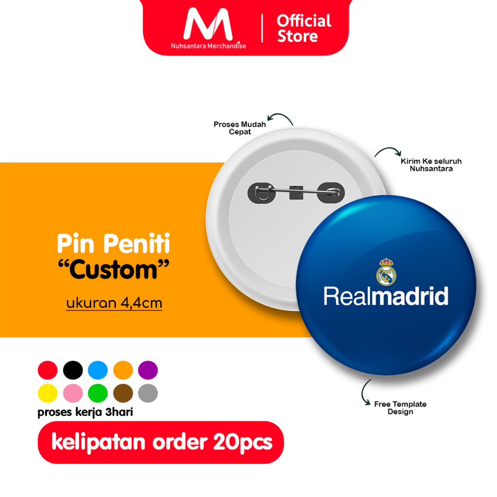 Jual 𝐊𝐄𝐋𝐈𝐏𝐀𝐓𝐀𝐍 𝟐𝟎𝐏𝐂𝐒 CETAK PIN PENITI 4.4CM / CETAK PIN BROSS CUSTOM ...