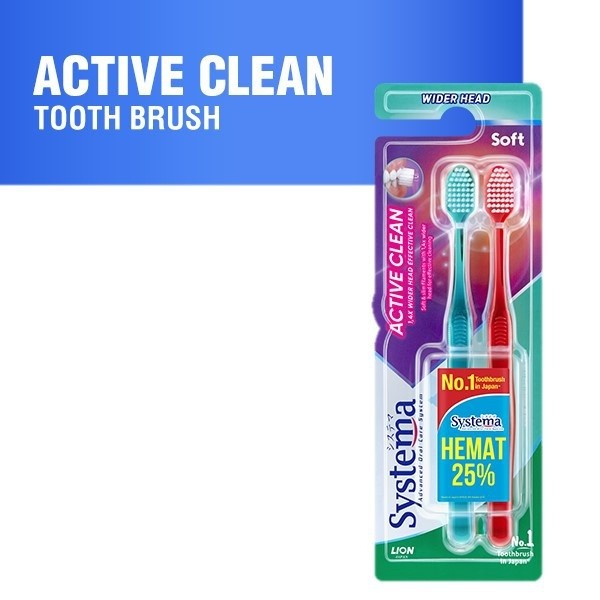 Jual Systema Toothbrush Active Clean Soft 2S | Shopee Indonesia
