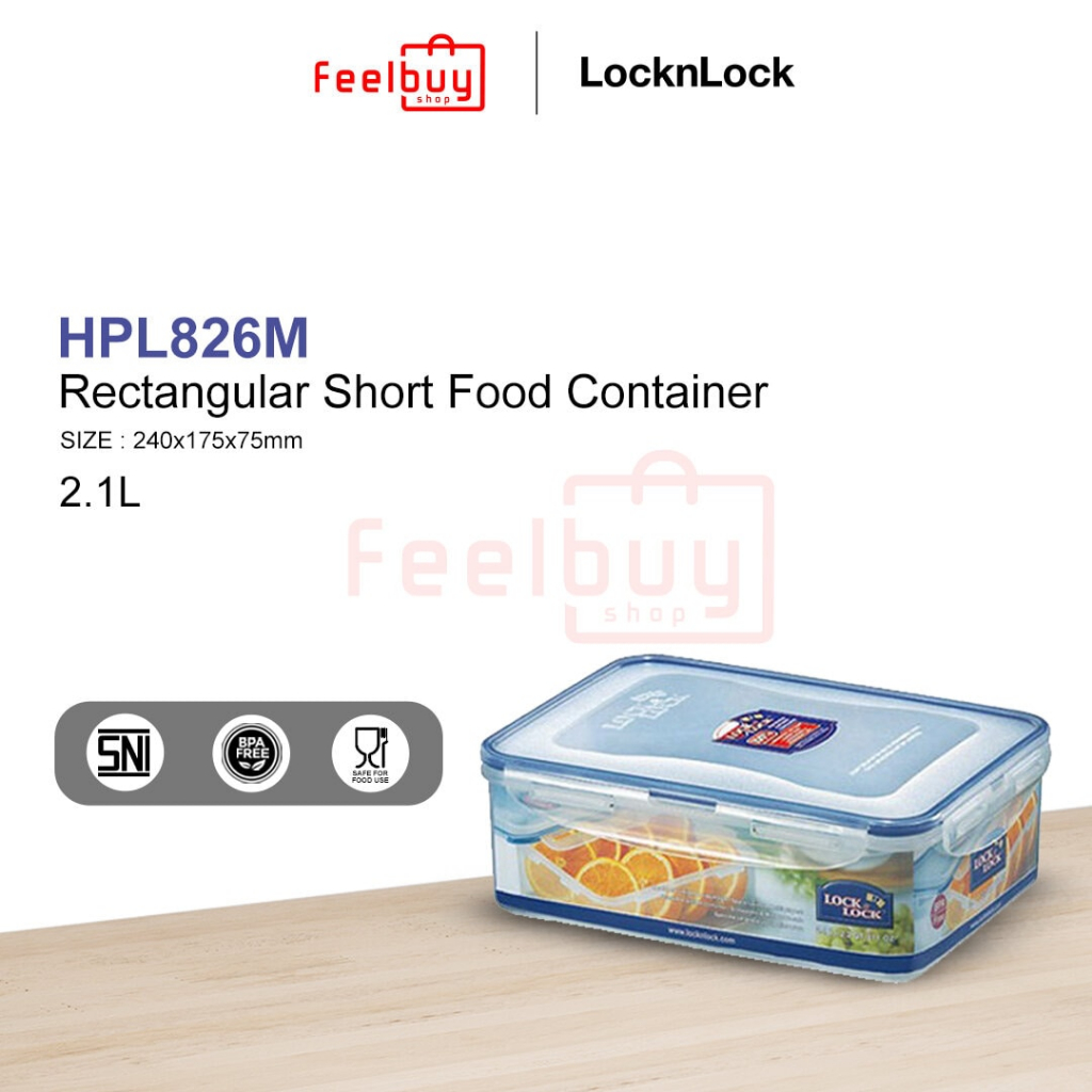 Jual LocknLock HPL826m Rectangular Short Food Container Food Grade [2.1 L] | Shopee Indonesia