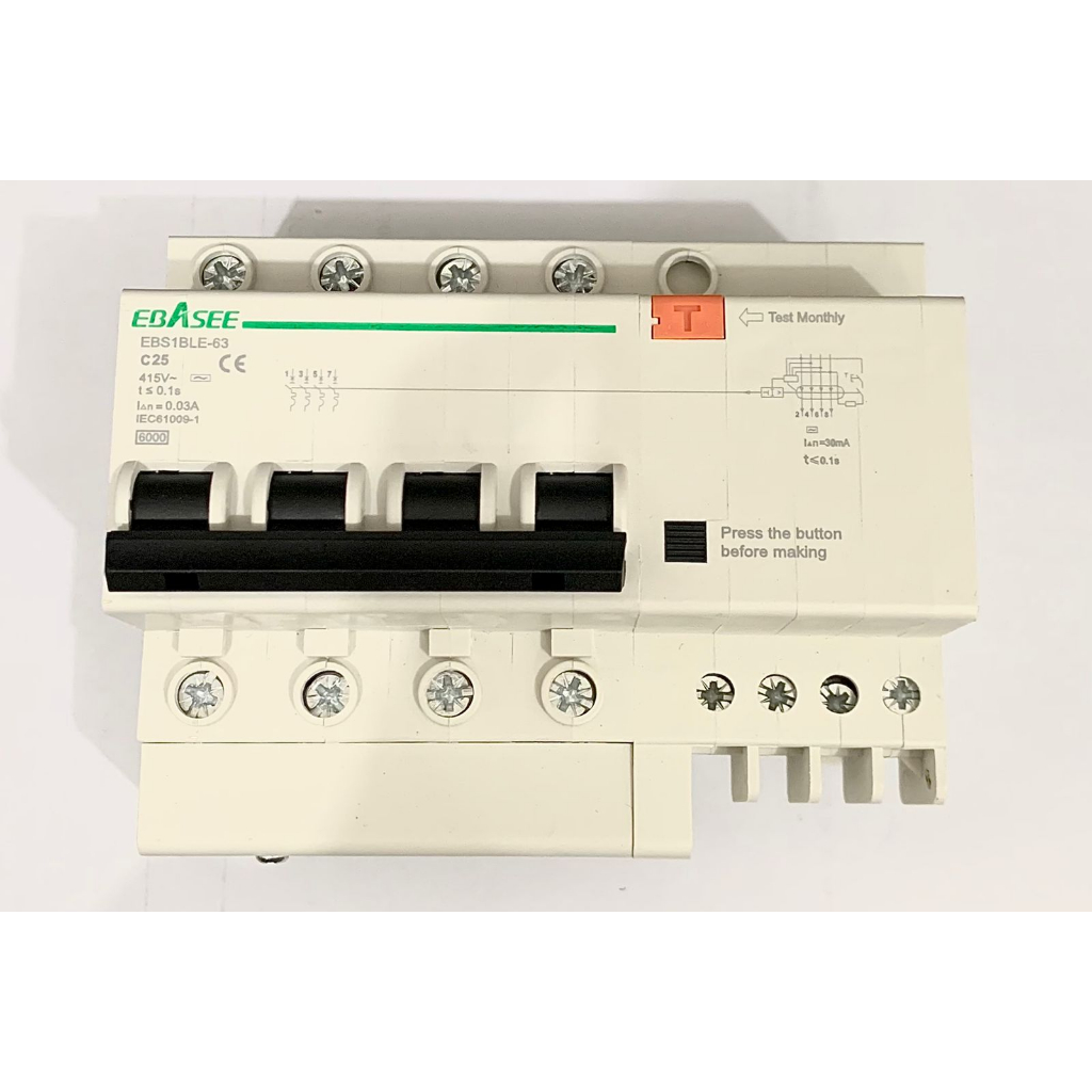 Jual RCBO 4P 6A-63A 30mA EBS1BLE Ebasee | Shopee Indonesia