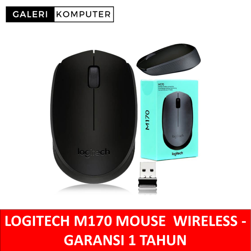 Jual LOGITECH M170 BLACK MOUSE WIRELESS | Shopee Indonesia