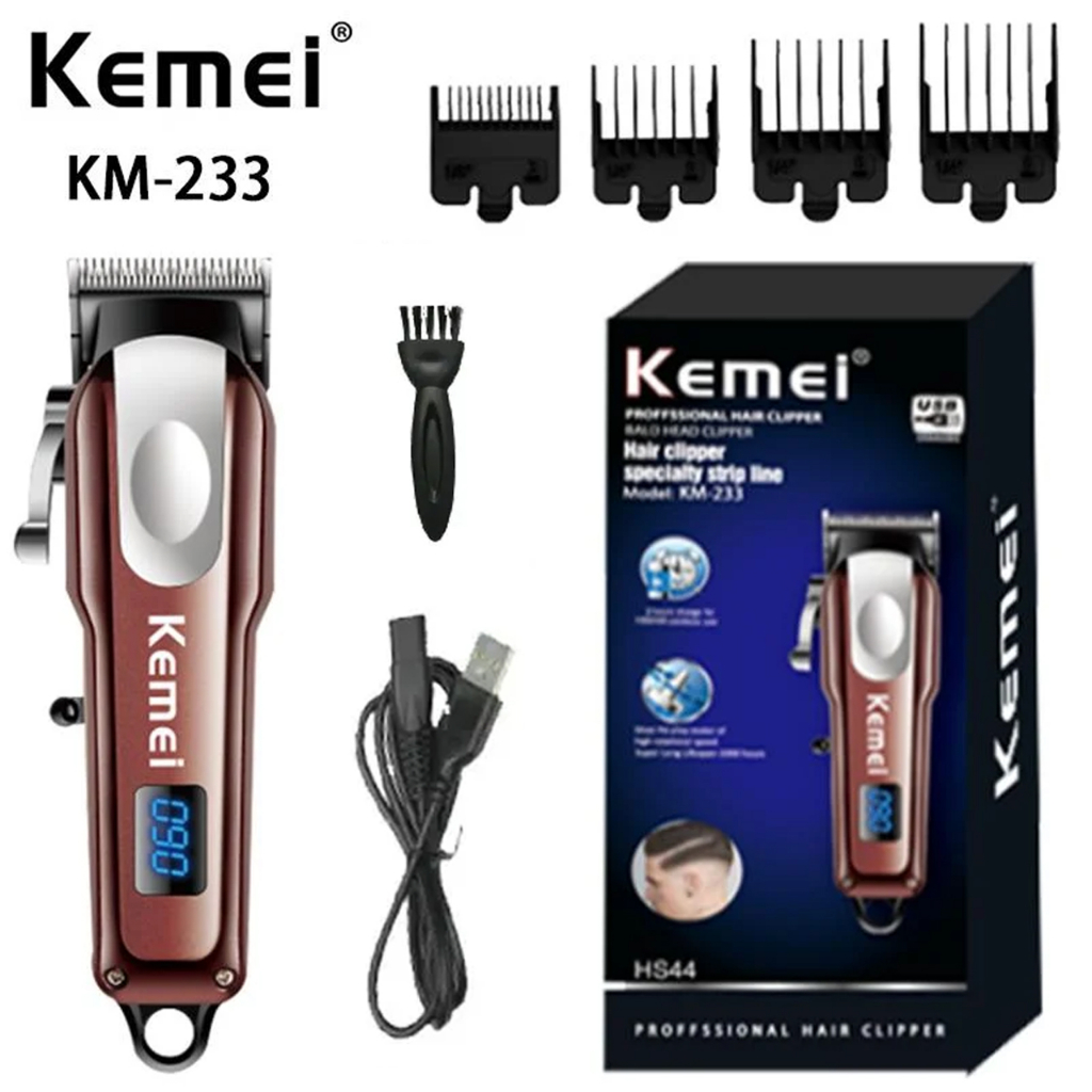 Jual Kemei KM-233 Alat Mesin Cukur Potong Rambut Hair Clipper Cordless Cukuran Kumis dan Jenggot ...
