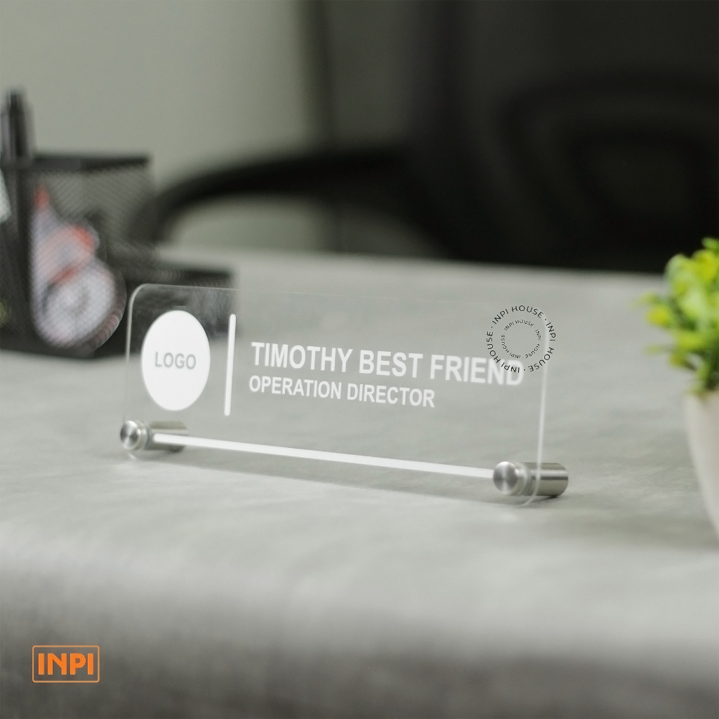 Jual INPI - Signage Akrilik Stiker Custom Logo Meja Transparant ...