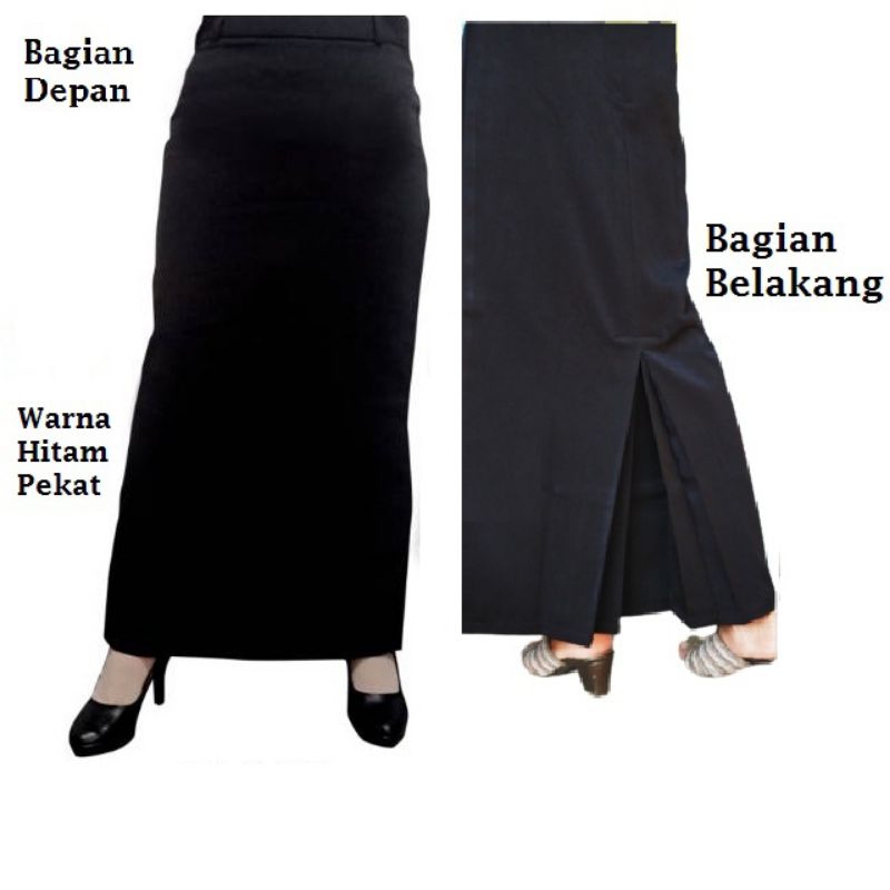 Jual Rok Hitam Sepan Belakang Kantor Formal maxi | Shopee Indonesia