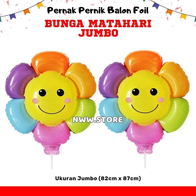 Jual BALON BUNGA MATAHARI JUMBO PELANGI BALON FOIL BUNGA BESAR | Shopee ...